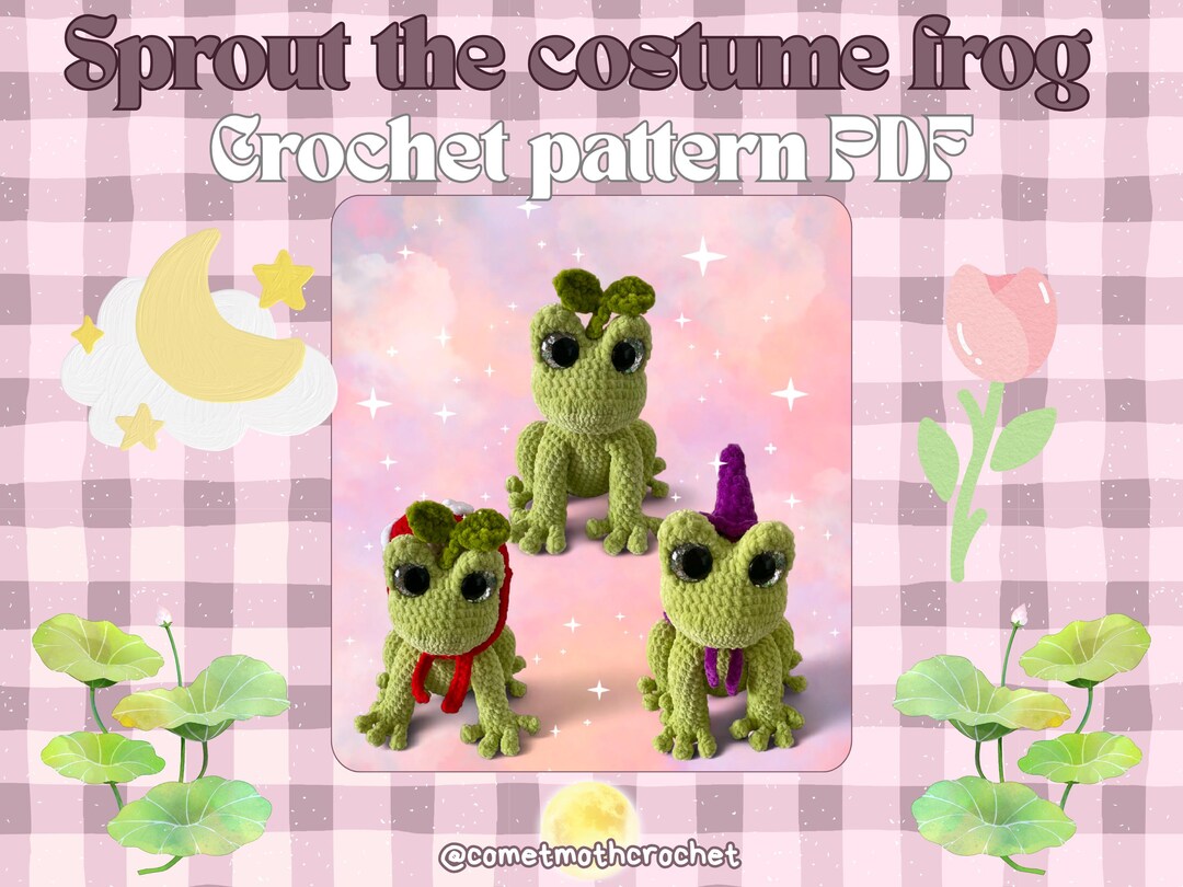 Sprout the Frog (with Seven Accessories) DIGITAL Pdf Crochet Pattern - Etsy