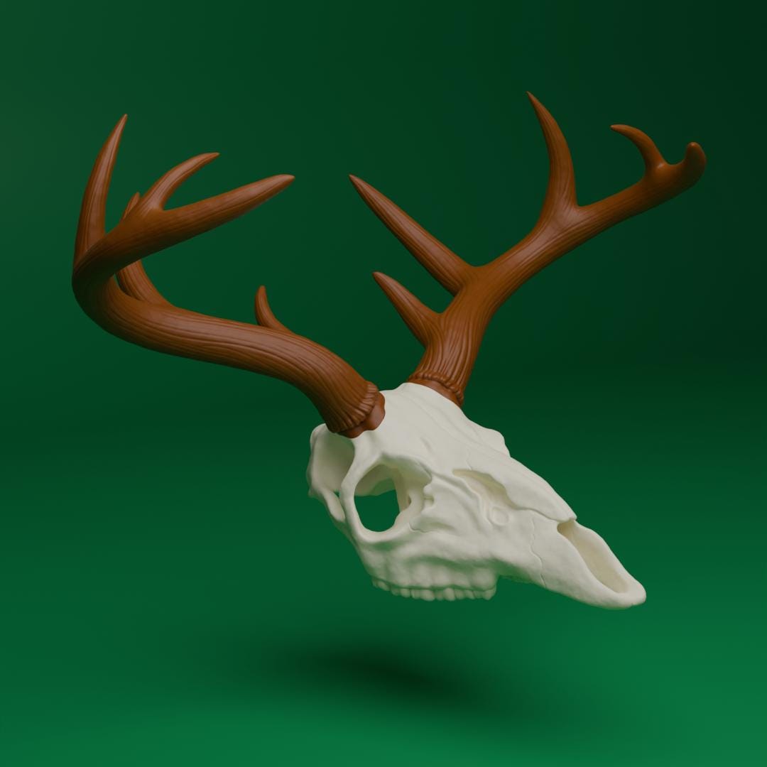 3D Printed Faux Deer Skull: Modern Farmhouse Rustic Wall Decor - Etsy