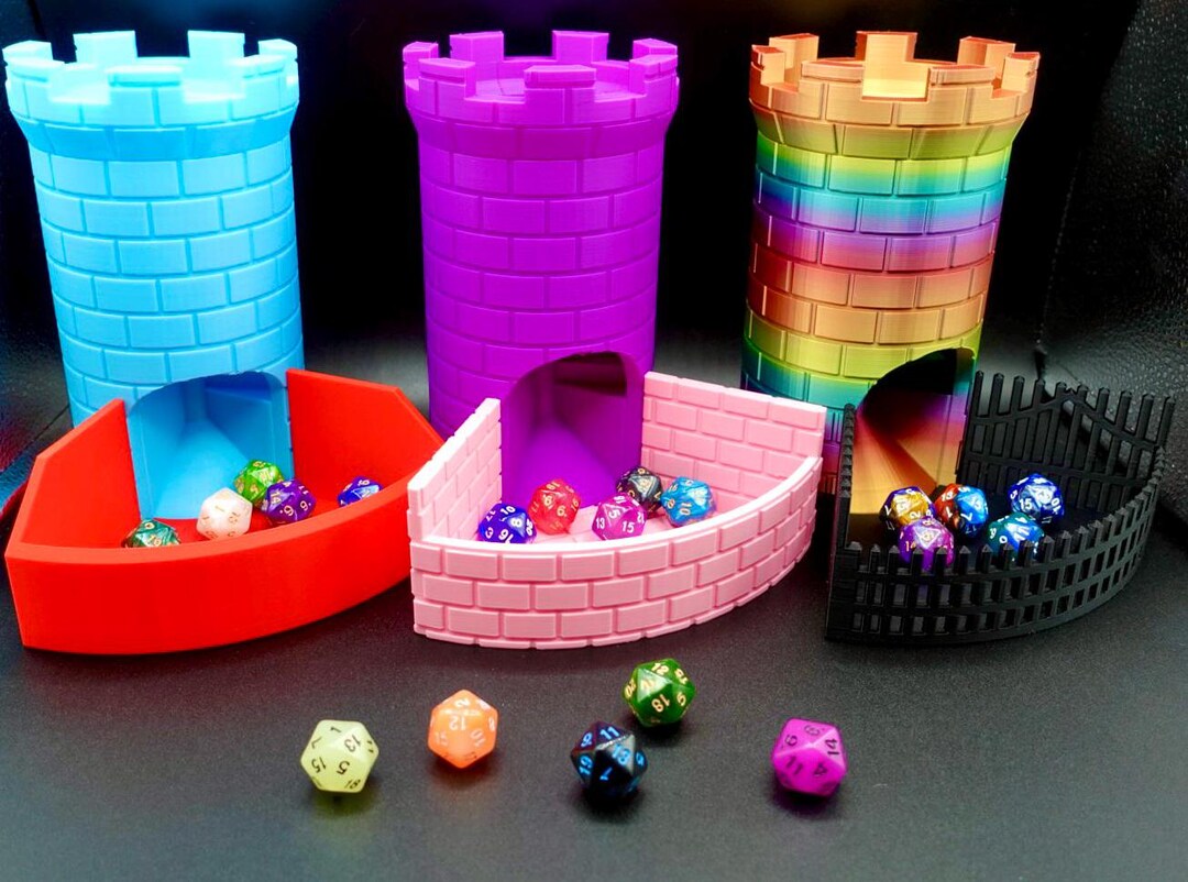Custom 3d-printed Castle Dice Tower With Interchangeable Attachments ...