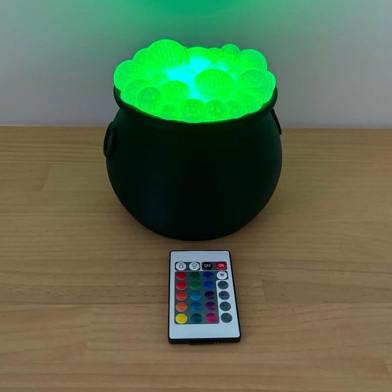 3D Printed LED Cauldron Light With Color Changing Remote Glowing ...
