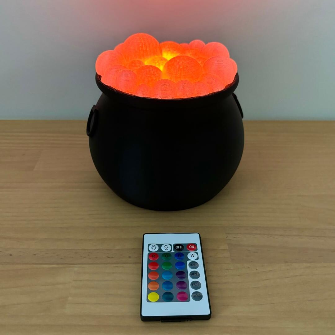3D Printed LED Cauldron Light With Color Changing Remote Glowing ...
