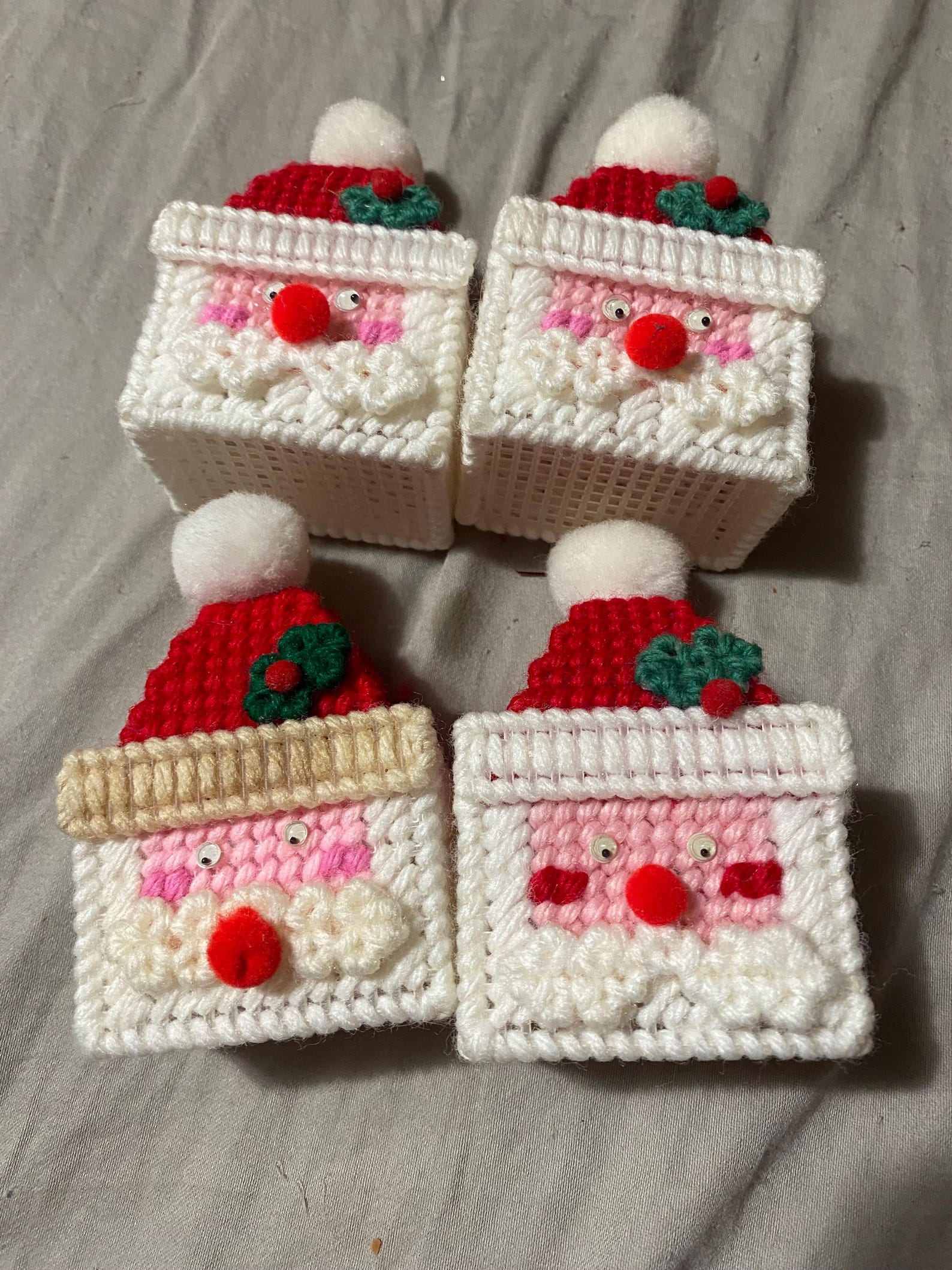 Mini Santa Plastic Canvas Baskets - Etsy