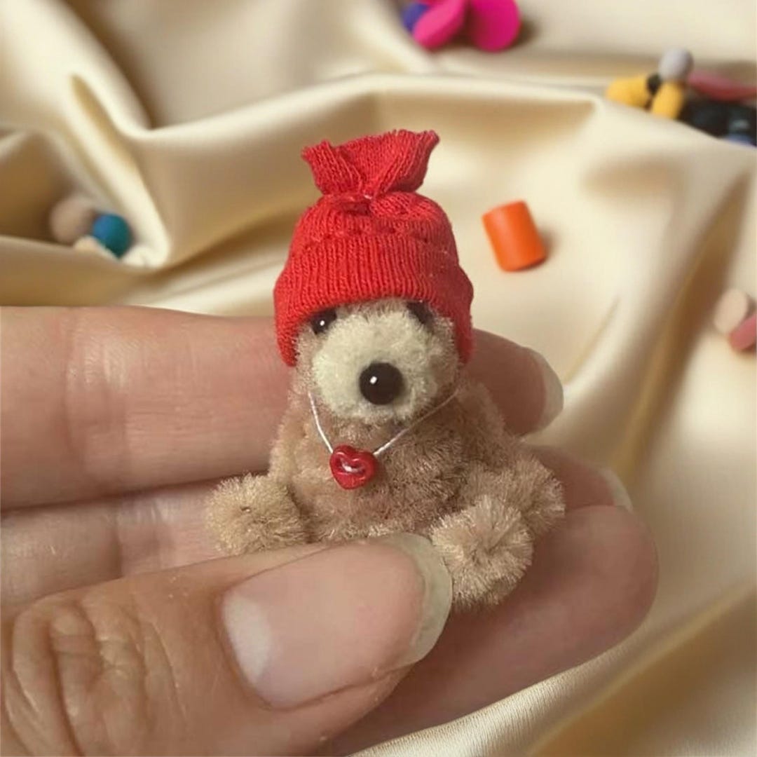 Mini Handmade Pipe Cleaner Teddy Bear – Cute Mini Bear for Dollhouse ...