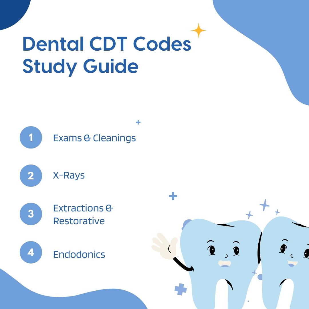 Digital Dental ADA CDT Codes Study Guide - Etsy