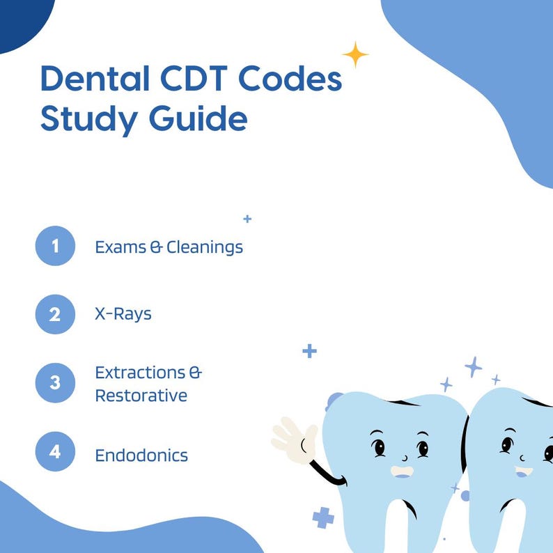 Dental ADA CDT Codes Study Guide - Etsy