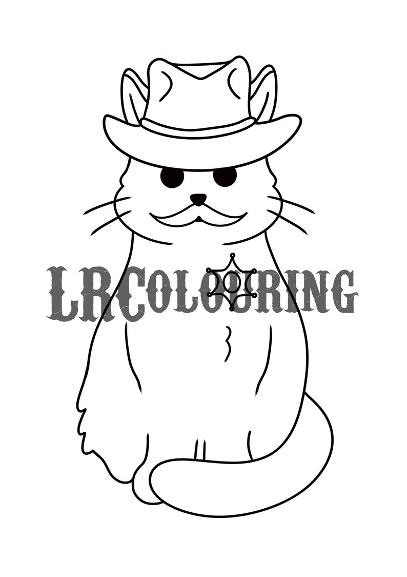 Cowboy Cats Colouring Page | Western Cats | Wild West | Handdrawn ...
