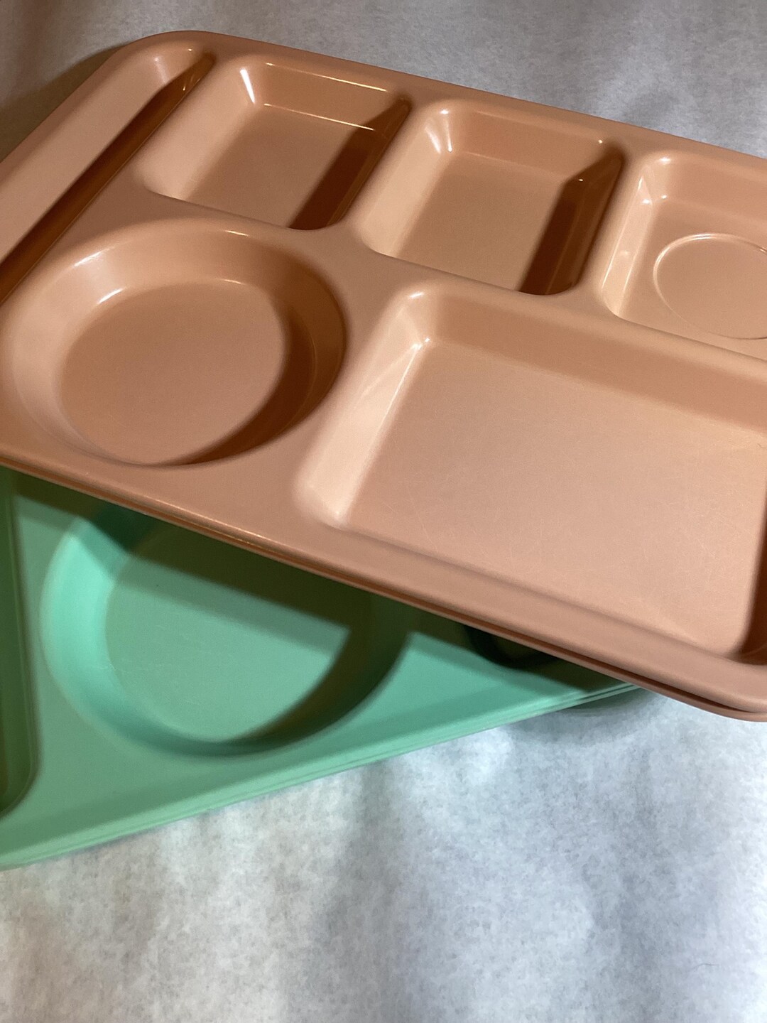Vintage Retro School Lunch Divided Trays Light Green 14" X 10" Abc and ...