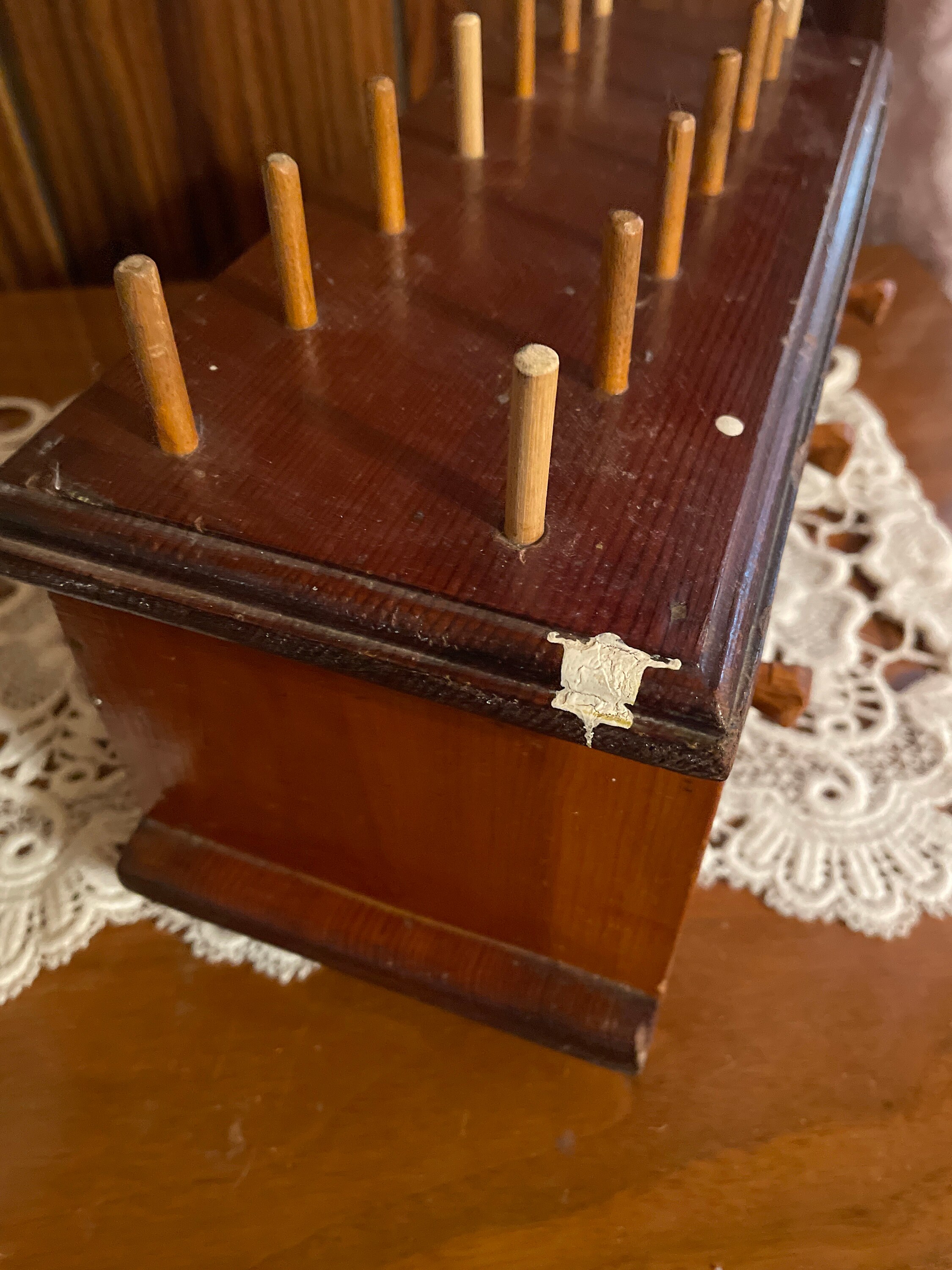 Primitive Would Handmade Sewing Box Thread Holder With Drawers, Wood - Etsy
