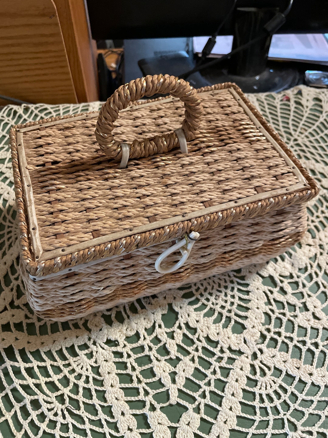 Vintage Japan, Sewing Box Basket, Weaved, Rope, 8 X 6 Vintage - Etsy