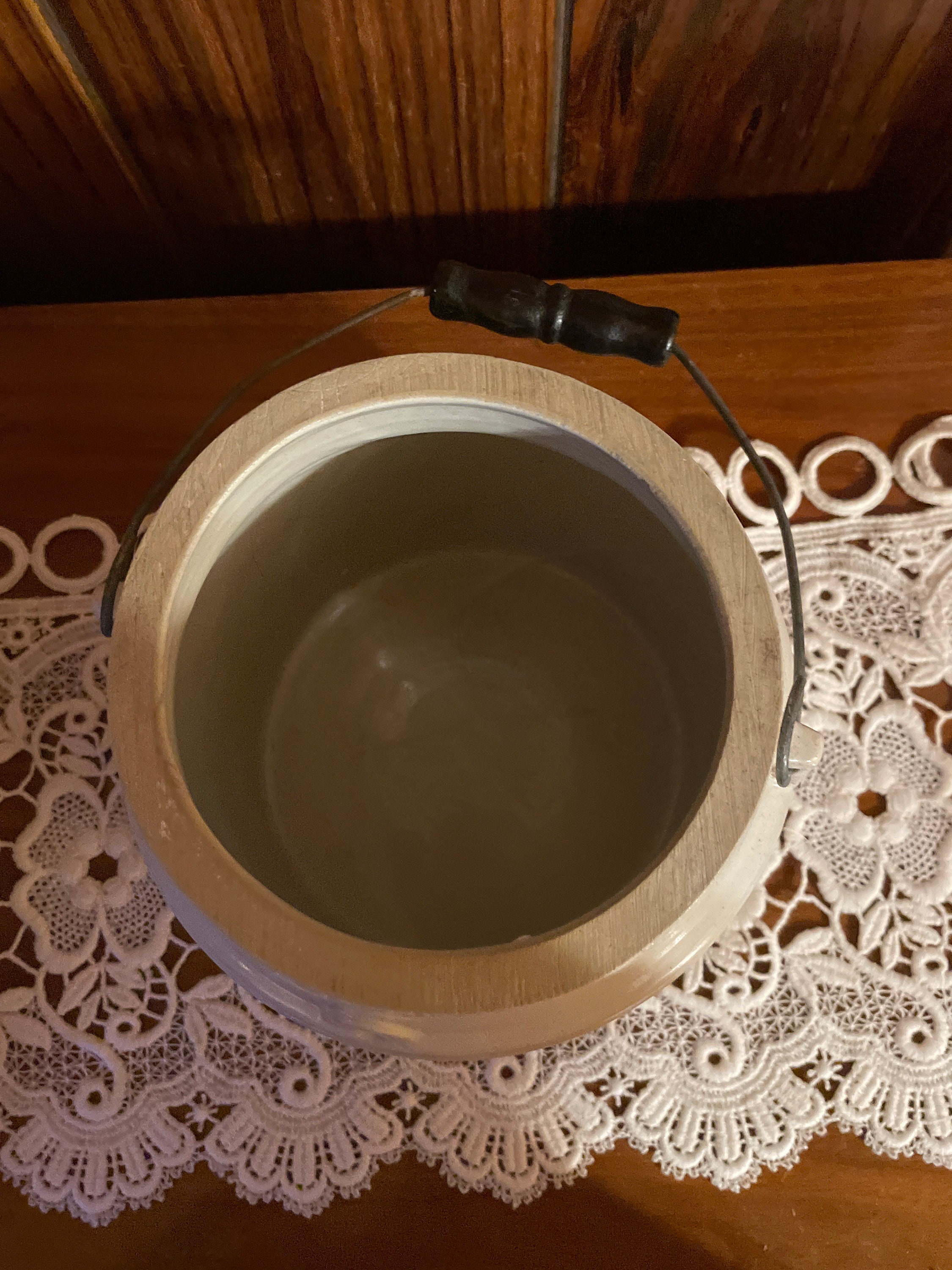 Antique Stoneware Pottery, Croc With Wood Handle 1 Gallon - Etsy