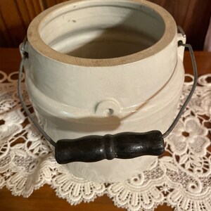Antique Stoneware Pottery, Croc With Wood Handle 1 Gallon - Etsy