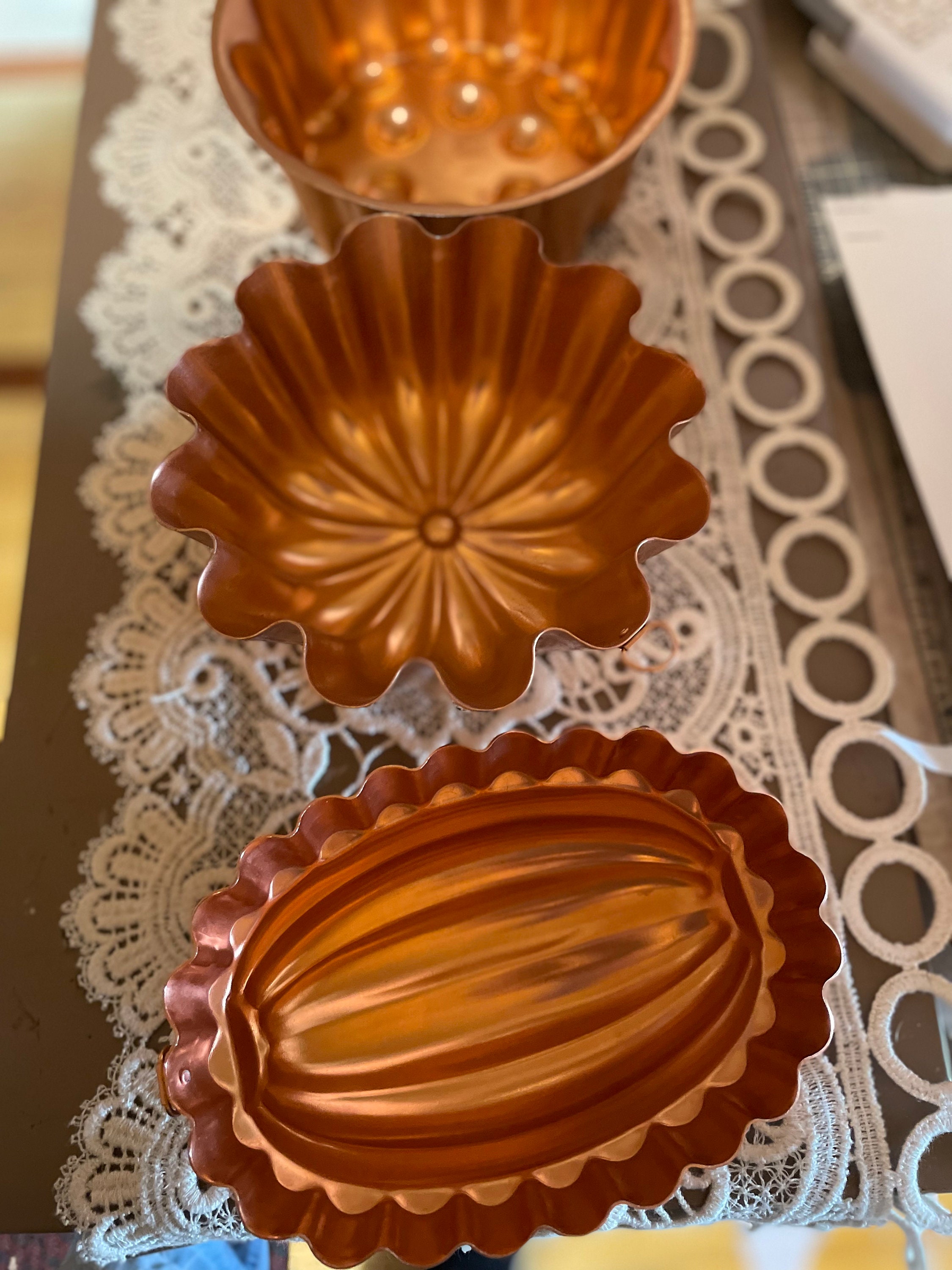 Vintage Collection of Copper Jell-o Molds - Etsy