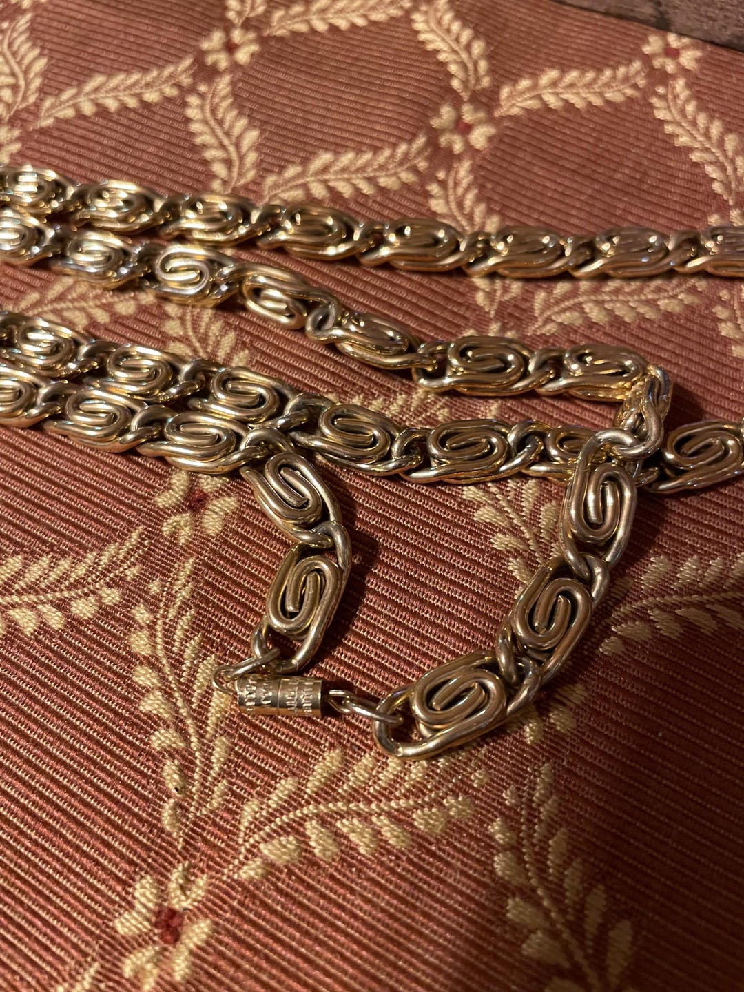 Vintage Heavy, Gold Chain S Shape Unsigned, Very Long Chain Very Heavy ...