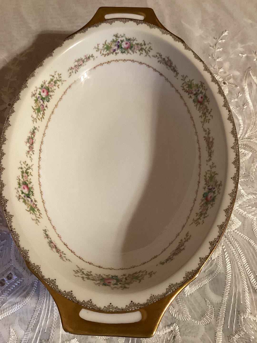 Vintage Bristol Rose Hand Painted China Japan Oval Vegetable Bowl ...