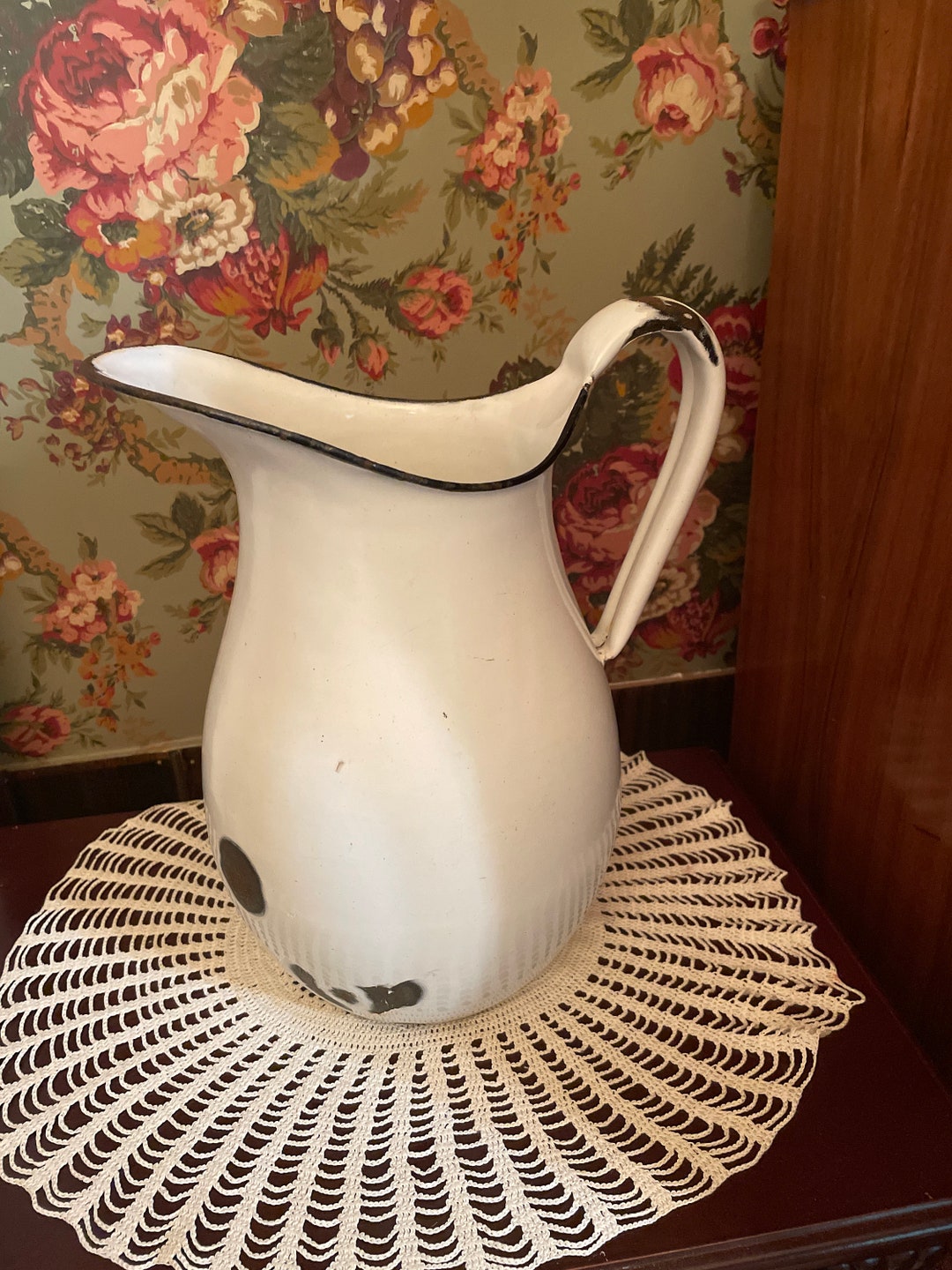 Antique Vintage, White Chippy Large Picture Enamelware - Etsy