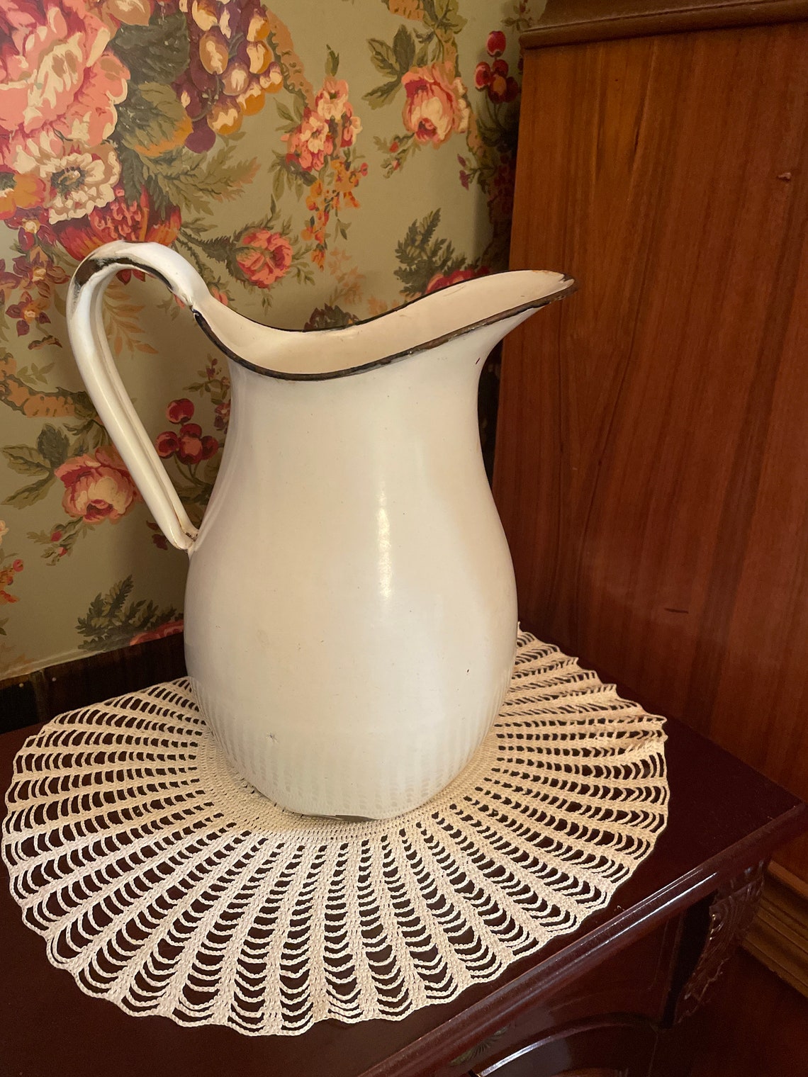 Antique Vintage, White Chippy Large Picture Enamelware - Etsy