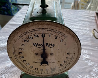 Vintage Hanson Scale Co. 'way Rite' Household Kitchen Scale With 25lb ...