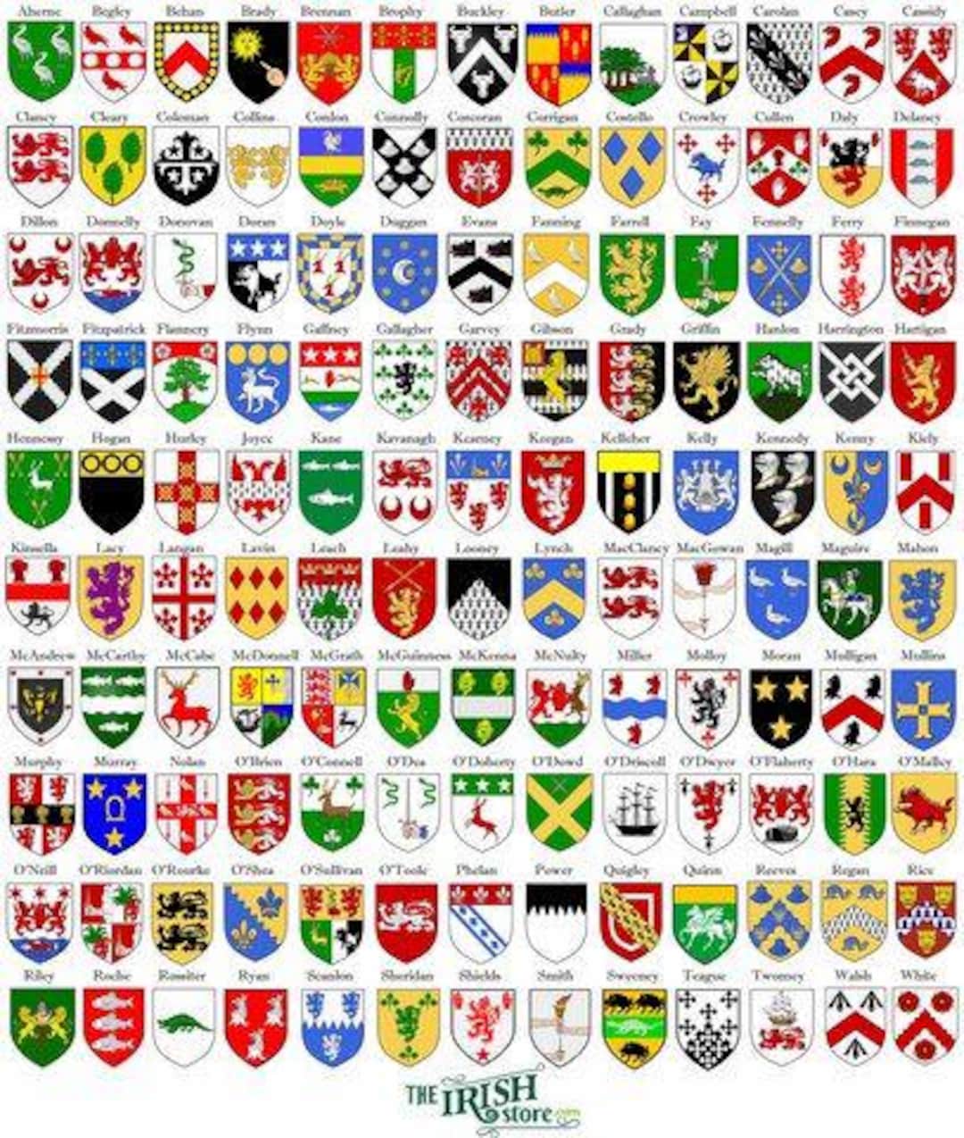 Irish Family Crests, Ireland, Heritage, Heraldry, Ahern, Gibbons ...