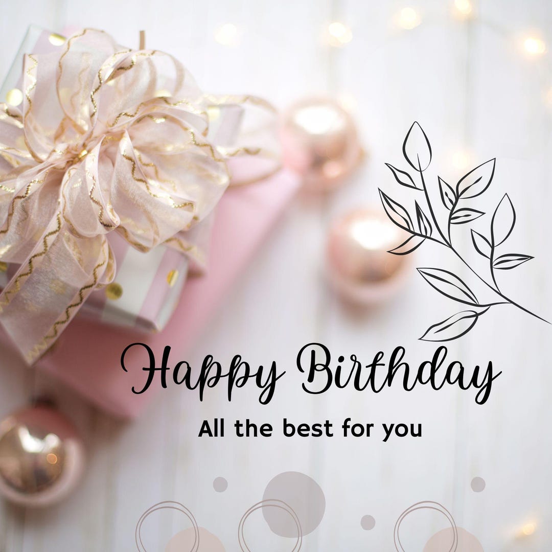 Delicate Floral Happy Birthday Digital Card | Printable Greeting - Etsy