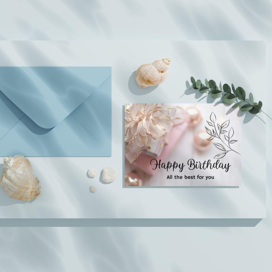 Delicate Floral Happy Birthday Digital Card | Printable Greeting - Etsy