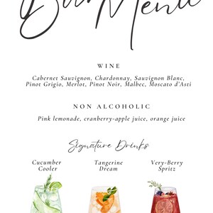 Customizable Bar Menu Template With Signature Drink Cocktail Menu for ...