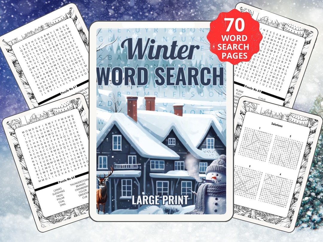 Word Search winter Word Search - Etsy