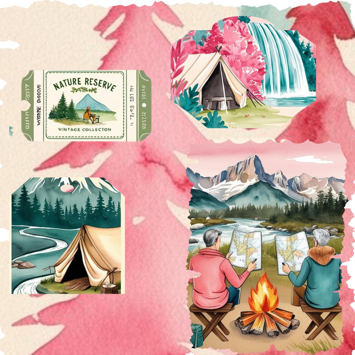 Camping Junk Journal Printables/ Outdoor Adventure/nature, Tent and ...