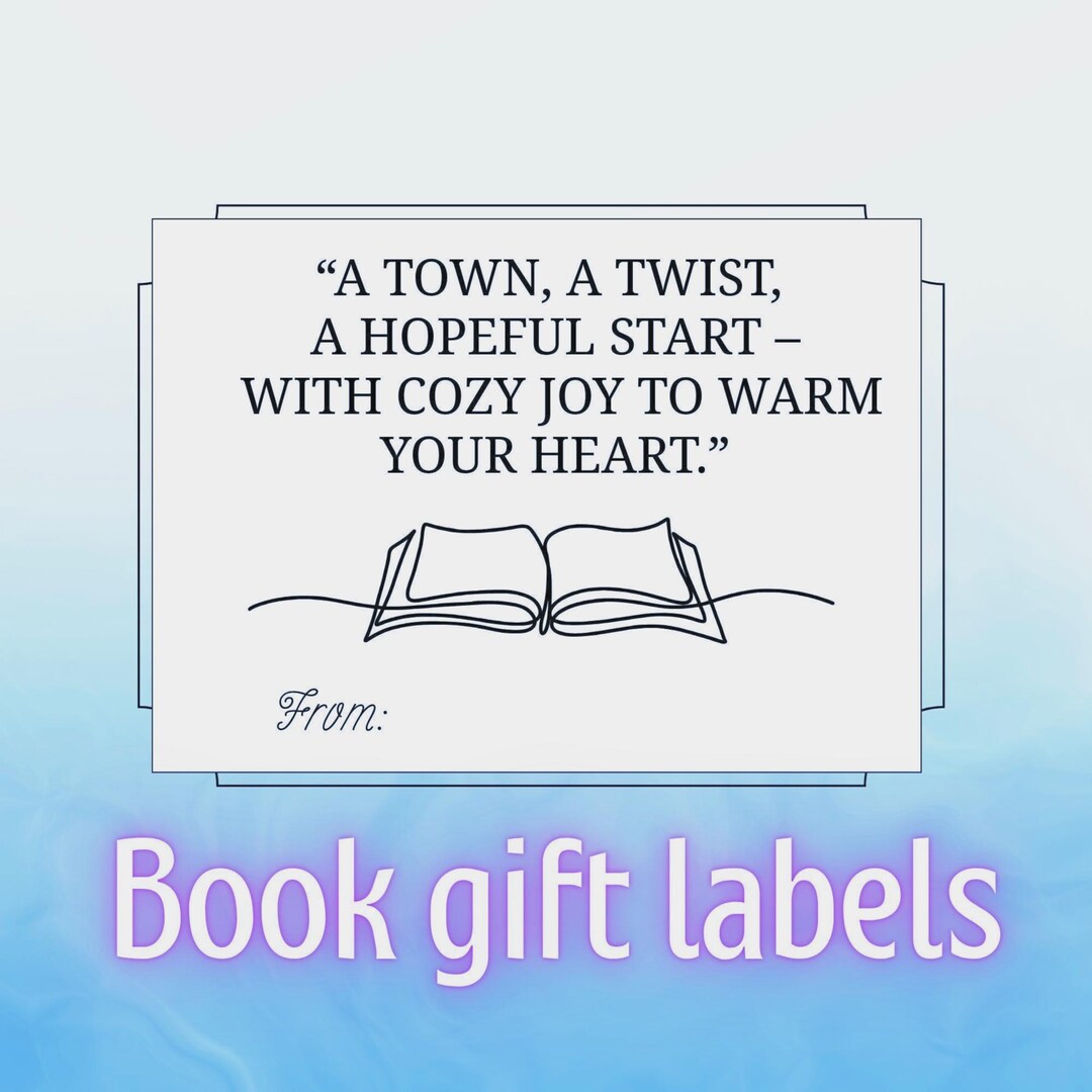 Book Gift Tags , 8 Rhyming Labels for Every Genre, Printable Black ...