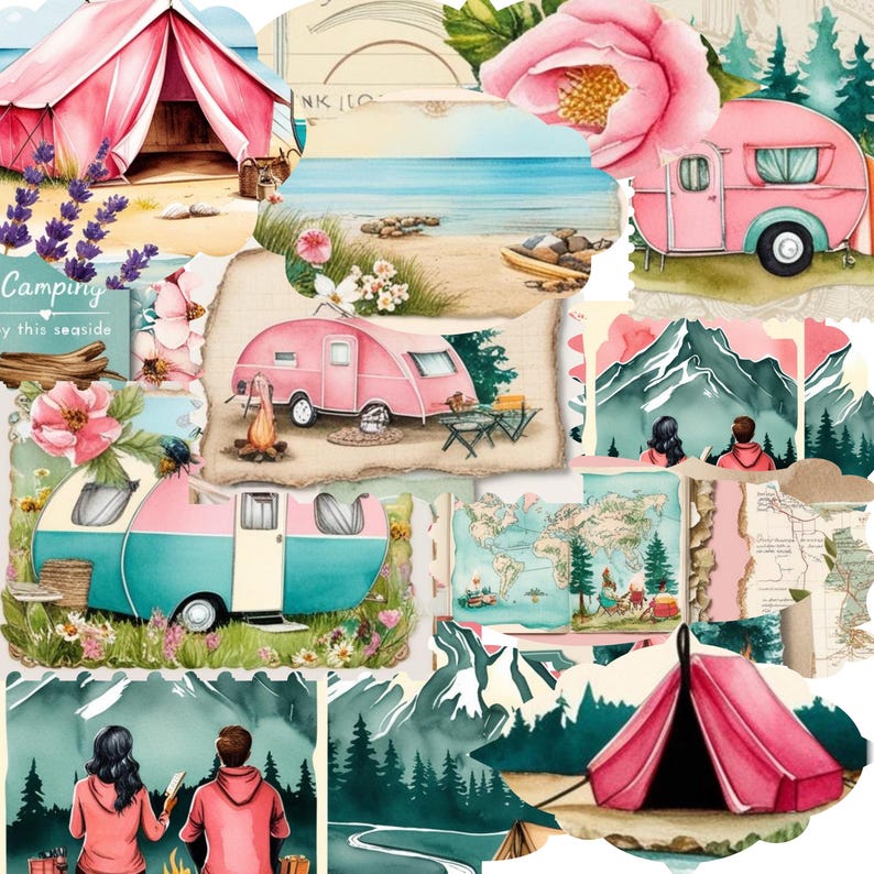 Camping Junk Journal Printables/ Outdoor Adventure/nature, Tent and ...