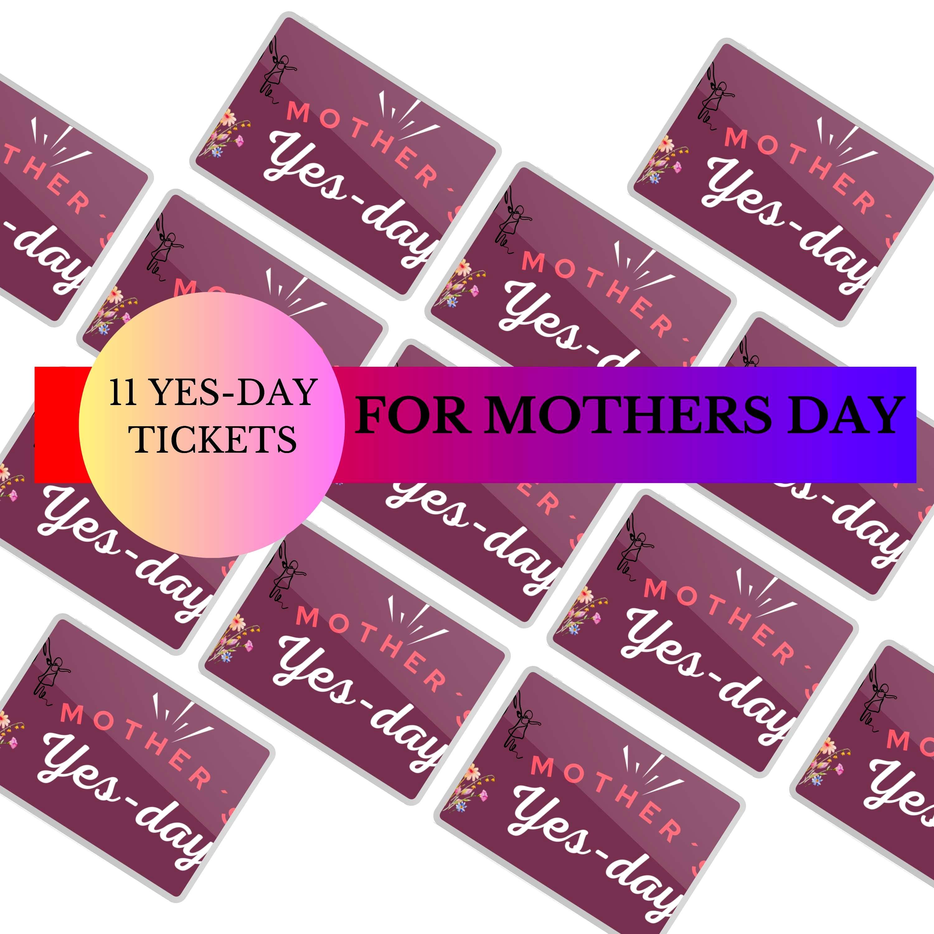 Mother's Day Yes Day Printable Tickets – Fun Vouchers for Moms - Etsy