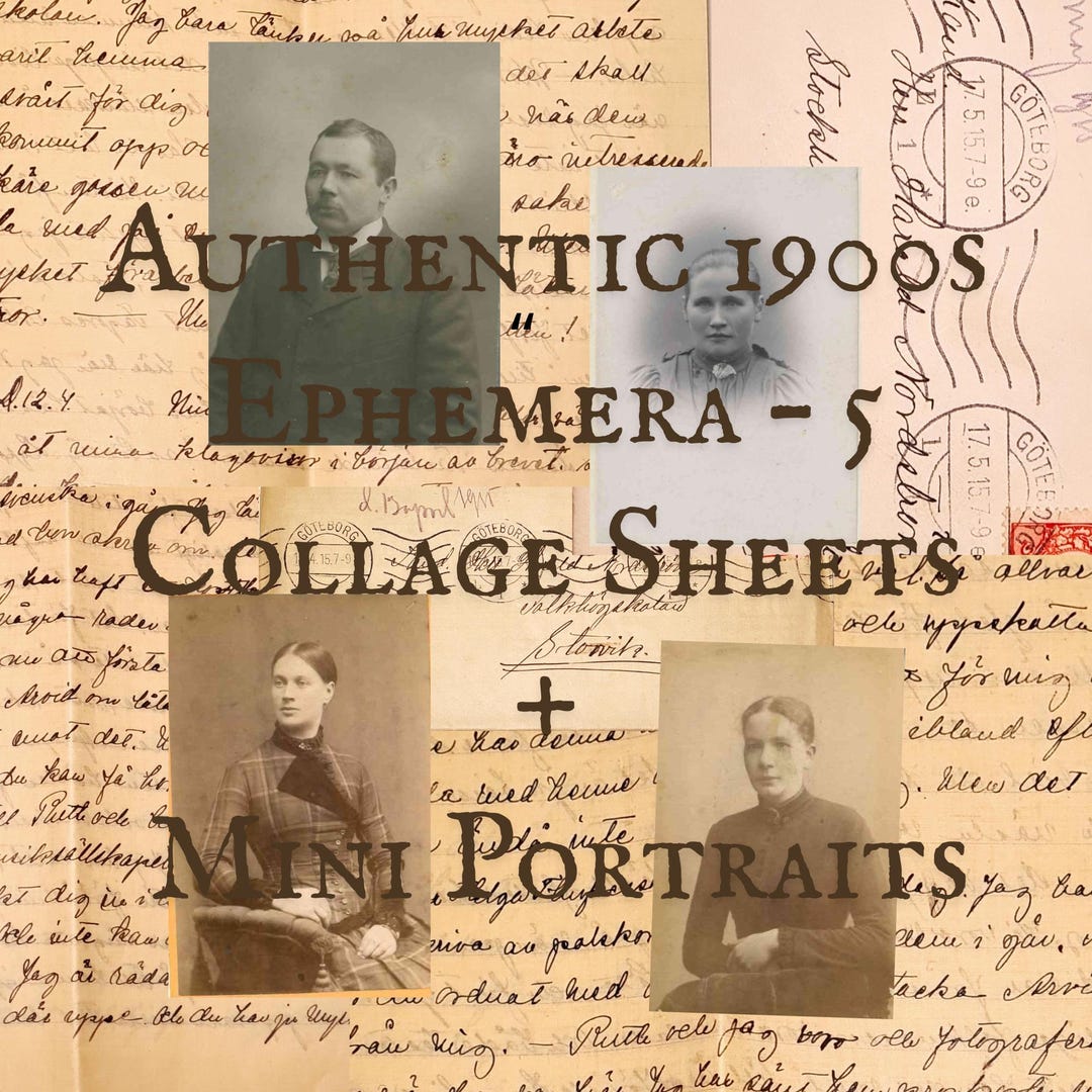 Antique Cabinet Card Collage Sheets: Vintage Ephemera for Junk Journals ...