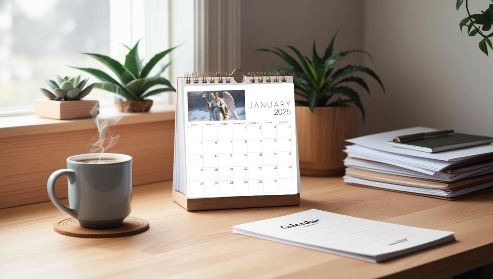 Mini Calendar,angels, 2025. Desktop Calender 3*3 - Etsy