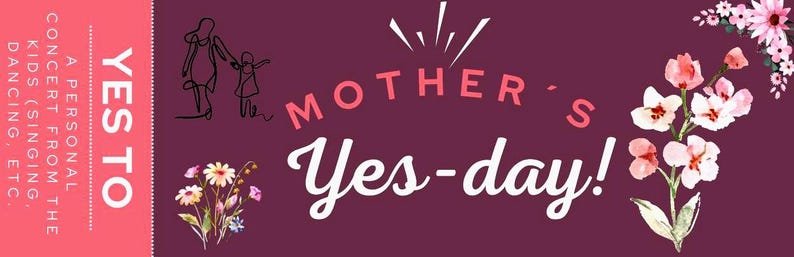 Mother's Day Yes Day Printable Tickets – Fun Vouchers for Moms - Etsy