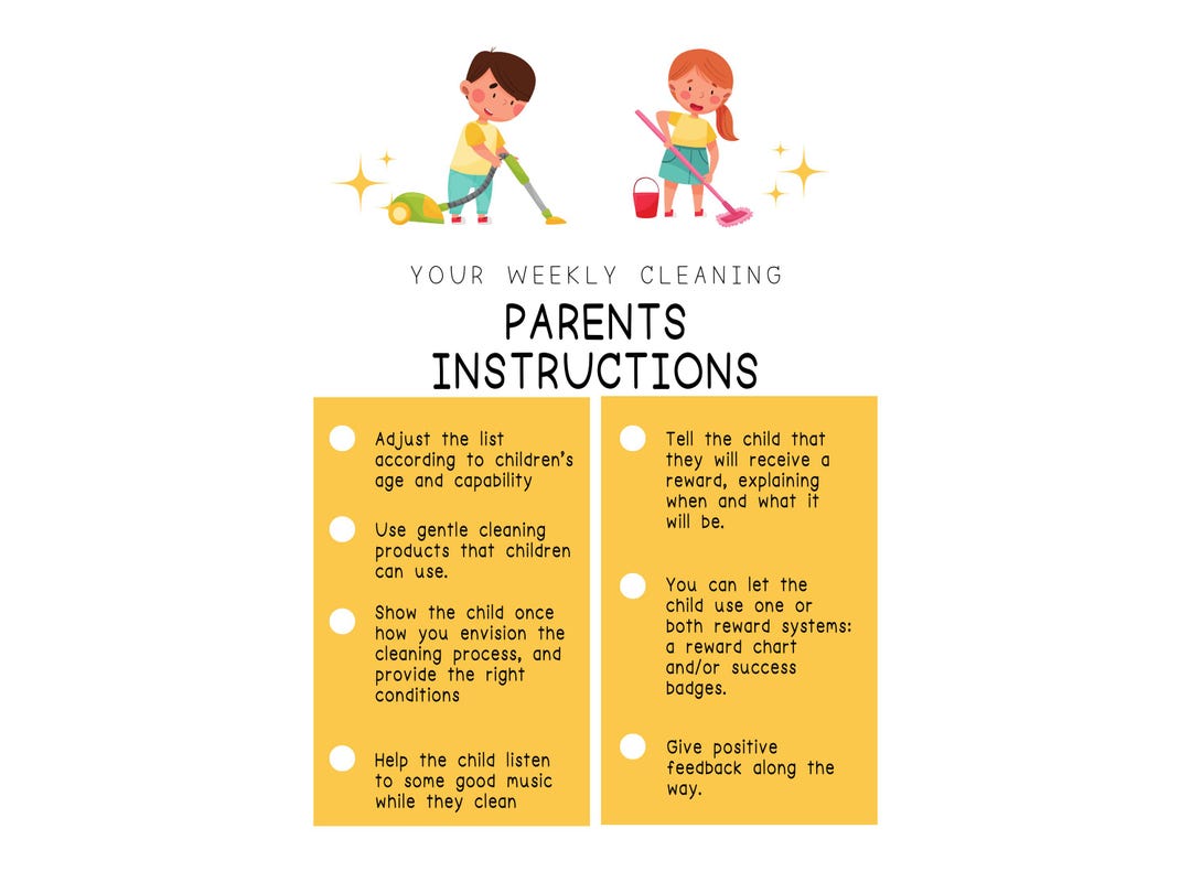 Printable Kids Chore Chart With Reward Badges for Motivation - Etsy