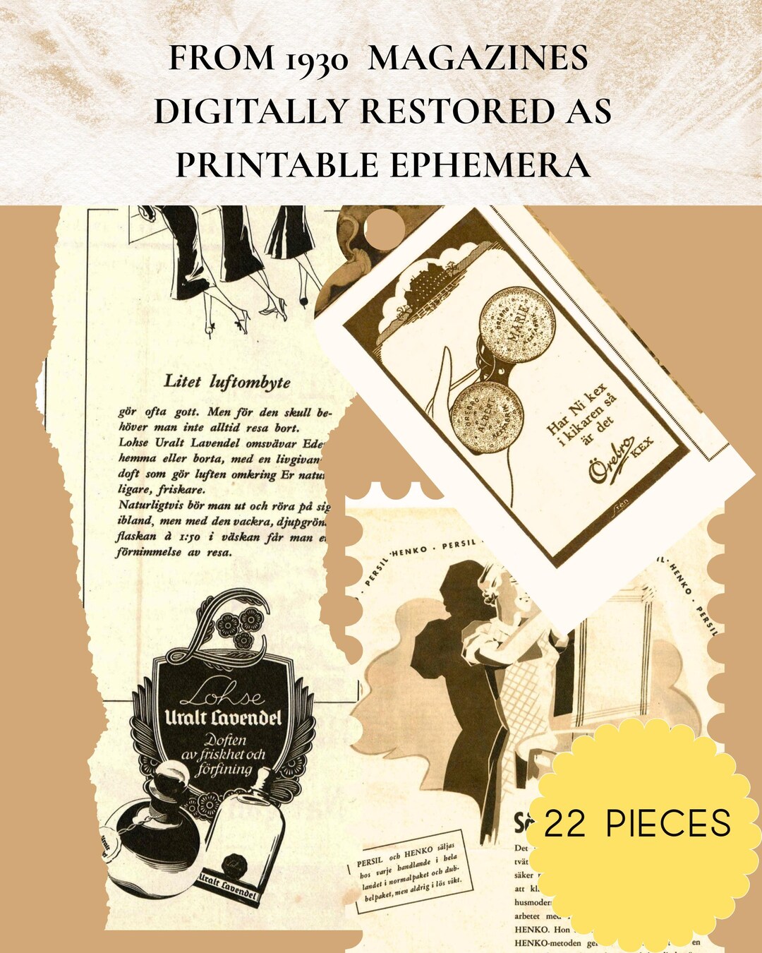 Newspaper Ads: Printable Ephemera Kit From 1930 Newspaper - Etsy