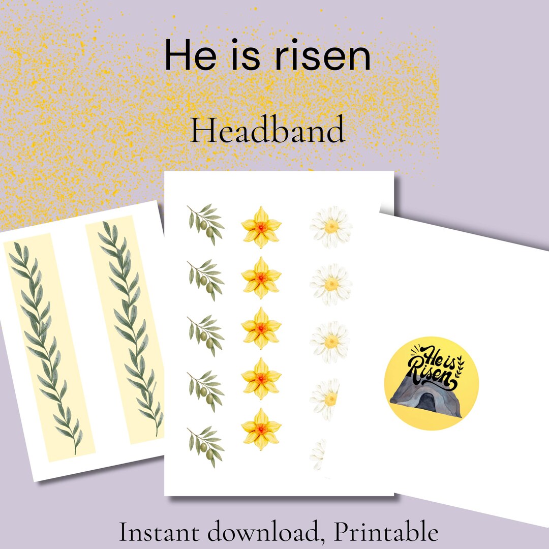 He is Risen Headband Printable – Easter Craft Activity (digital ...