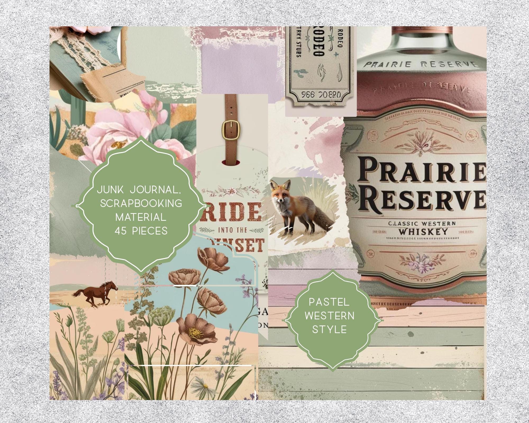 Western Pastel Junk Journal Materials. Printable Junk Journal Kit - Etsy
