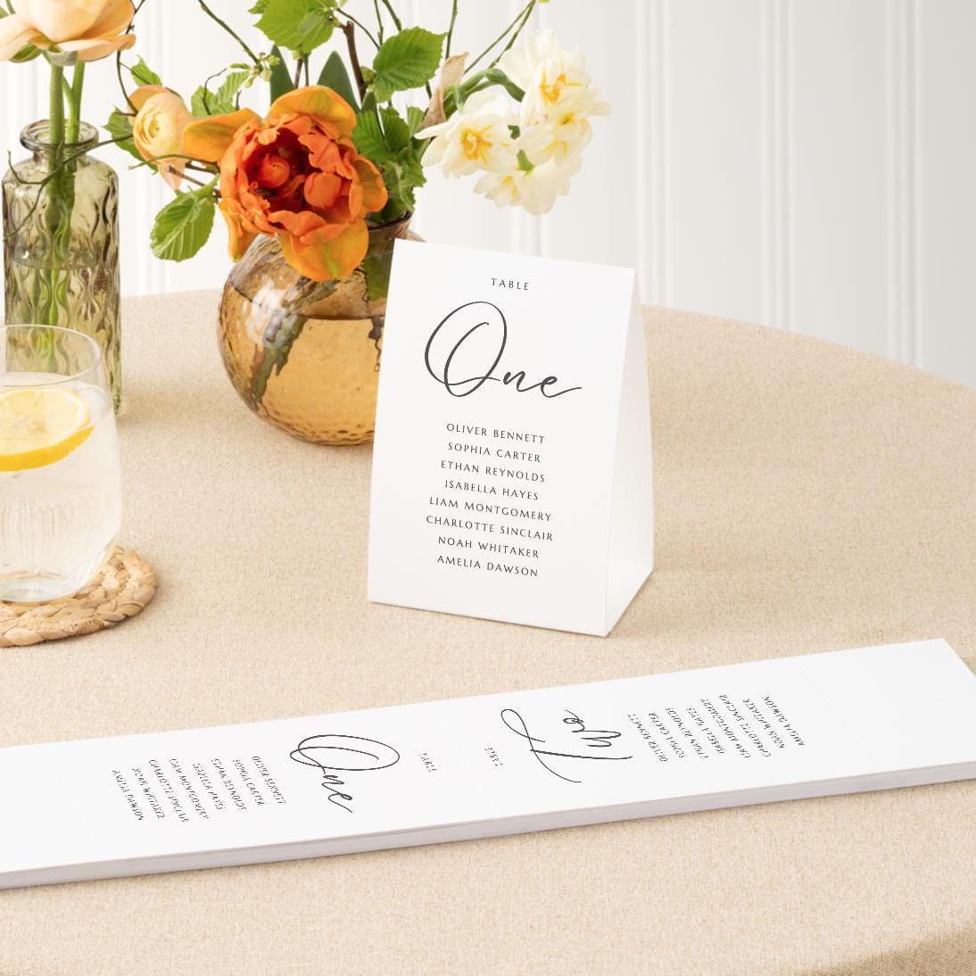 Modern Wedding Table Tent Template, Minimalist Table Numbers, Foldable ...