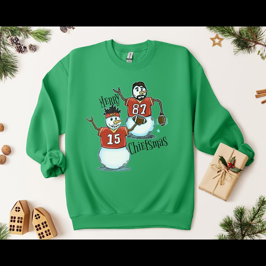 Merry Chiefsmas, Snowmen KC Chiefs, Bella Canvas Unisex Jersey Short ...