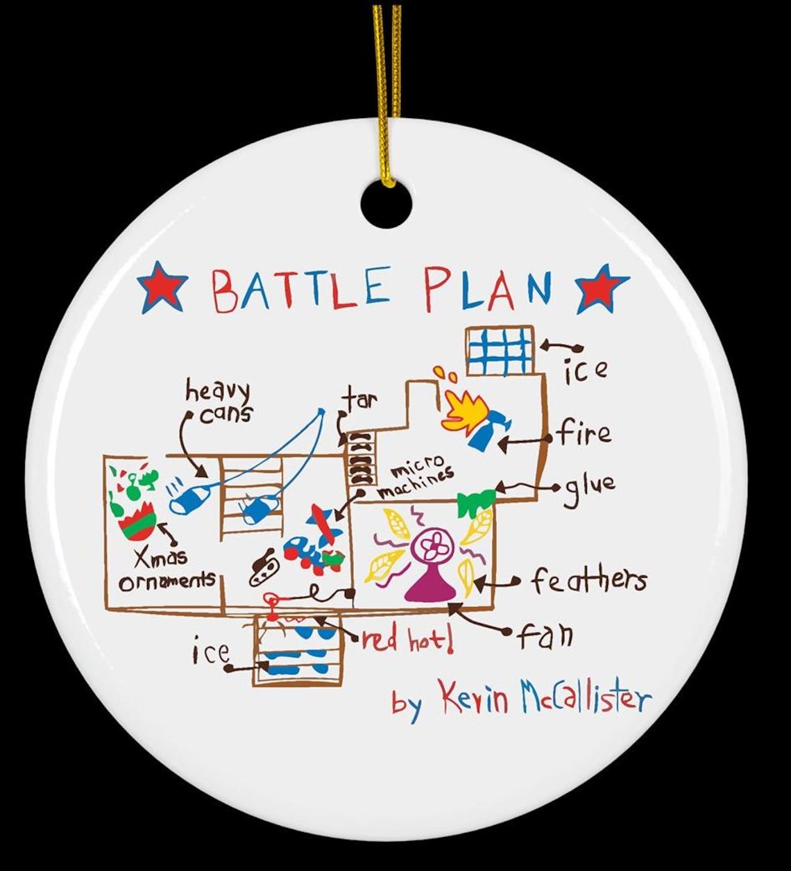 Home Alone Battle Plan Ceramic Ornament - Etsy