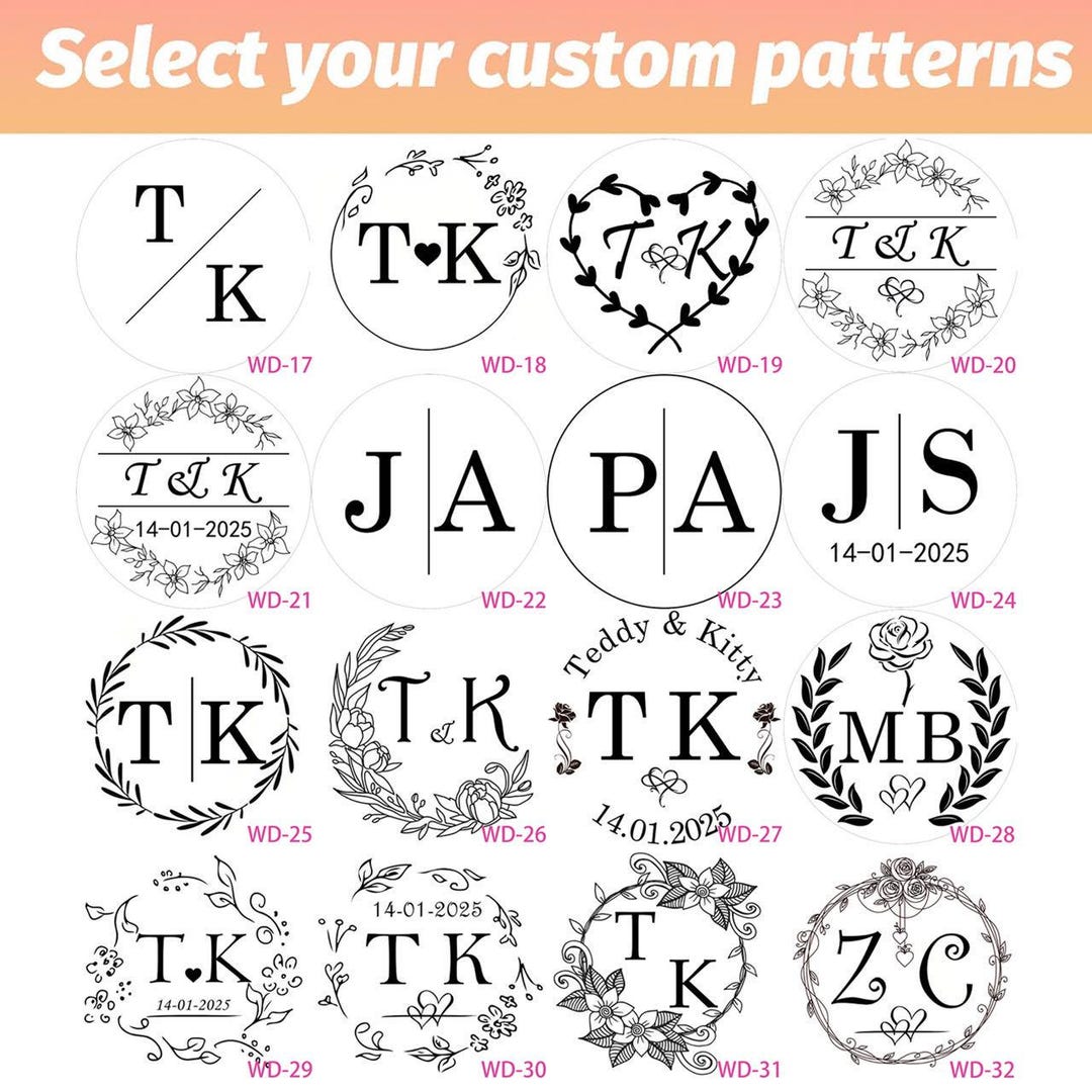 Personalized Wedding Embosser, Custom Monogram Stationery Seal - Etsy