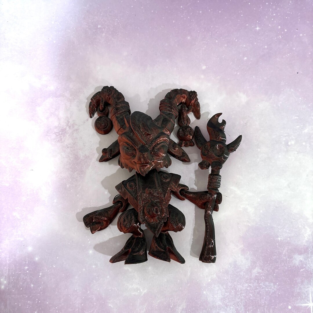 Hellspawn Goat With Staff Fierce 3D Printed Fantasy Figure - Etsy