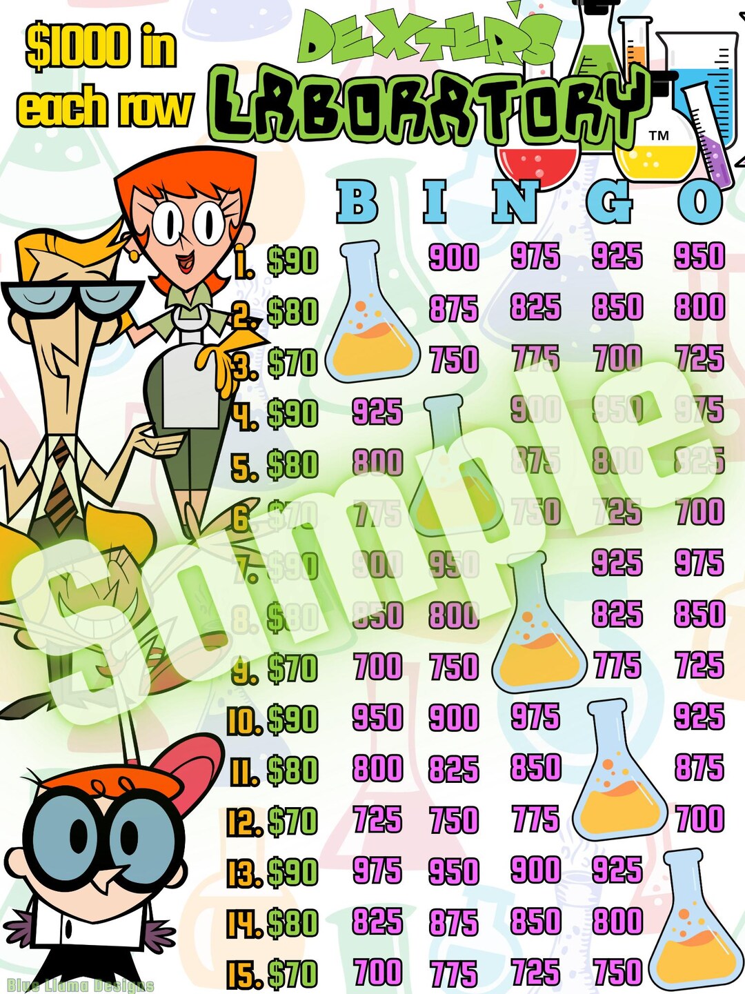 1000 Laboratory Bingo, 15 Line Bingo Board, PYP Bingo, Pro. Board ...