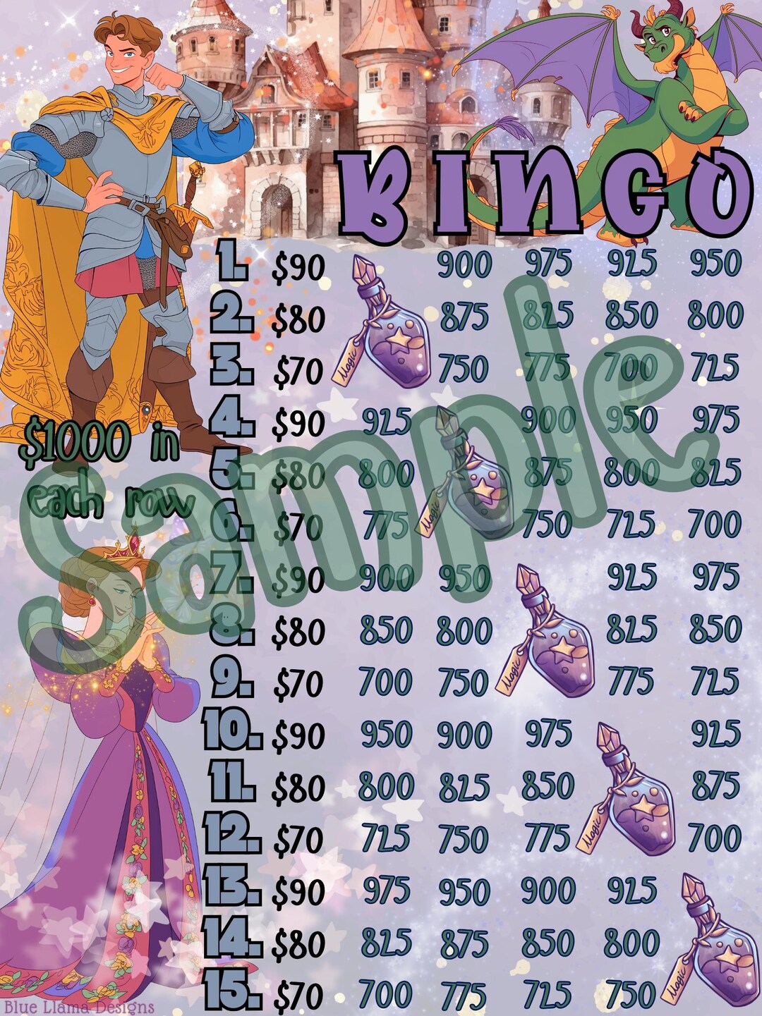 1000 Magic Bingo, 15 Line Bingo Board, PYP Bingo, Pro. Board, Themed ...