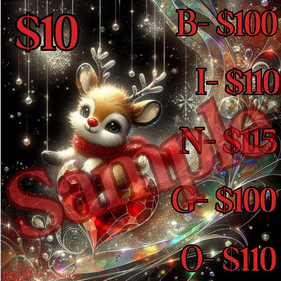 Reindeer Bingo 15 Line Bingo Board, Bingo, Pro. Board, Themed Bingo ...