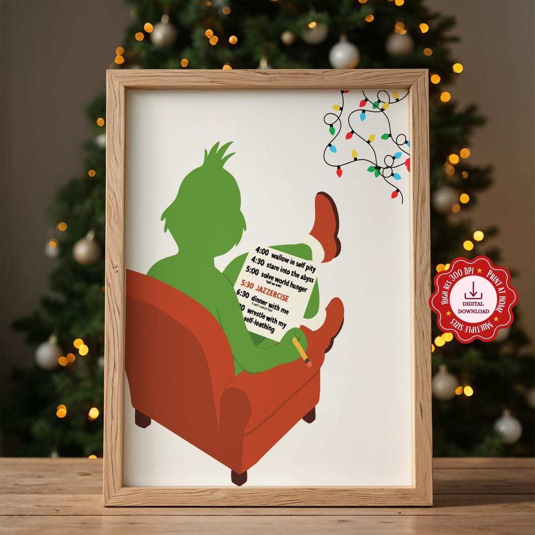 Lista de tareas del Grinch para imprimir en Navidad / Arte mural ...
