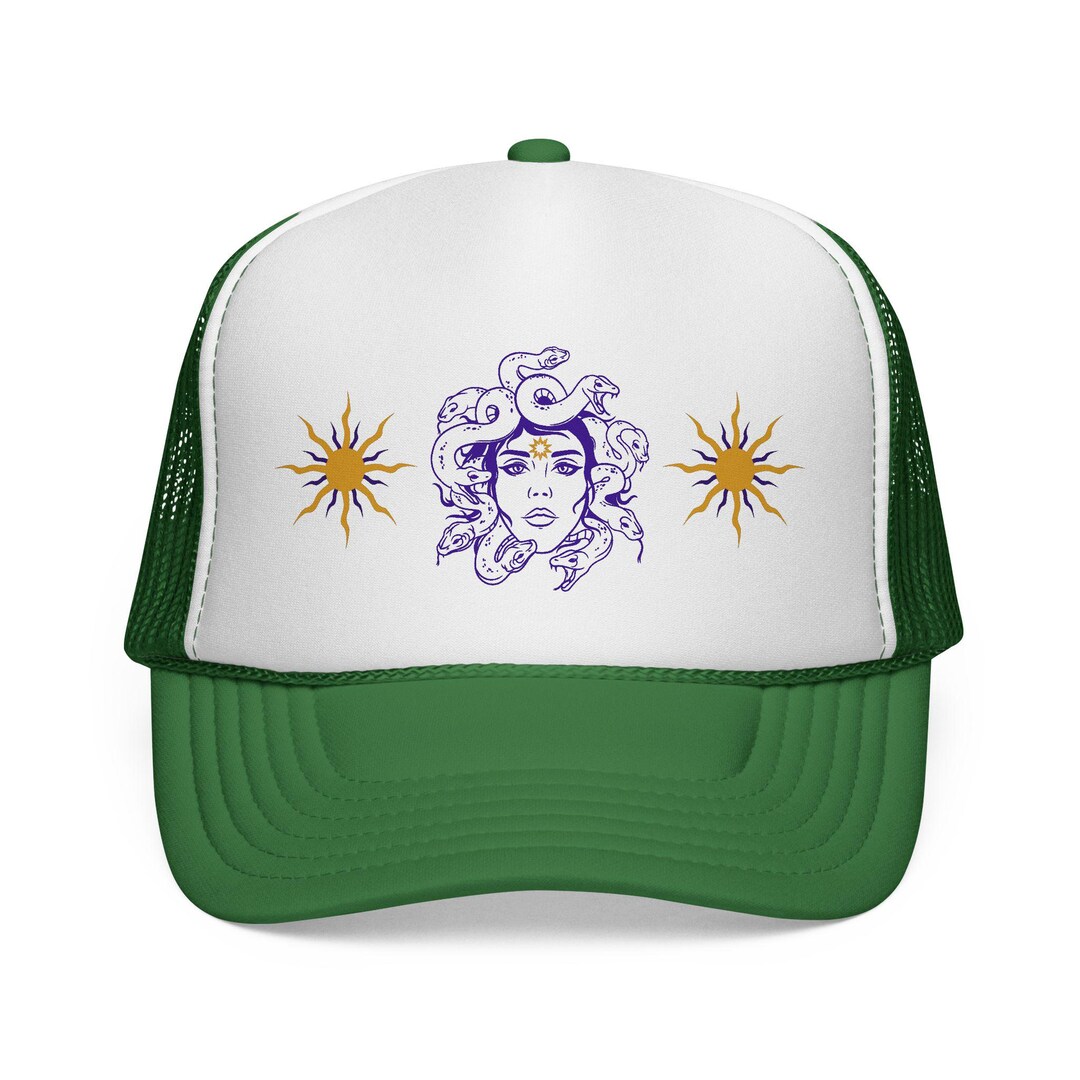 Medusa Trucker Hat, Medusa Baseball Hat, Greek Mythology Graphic ...