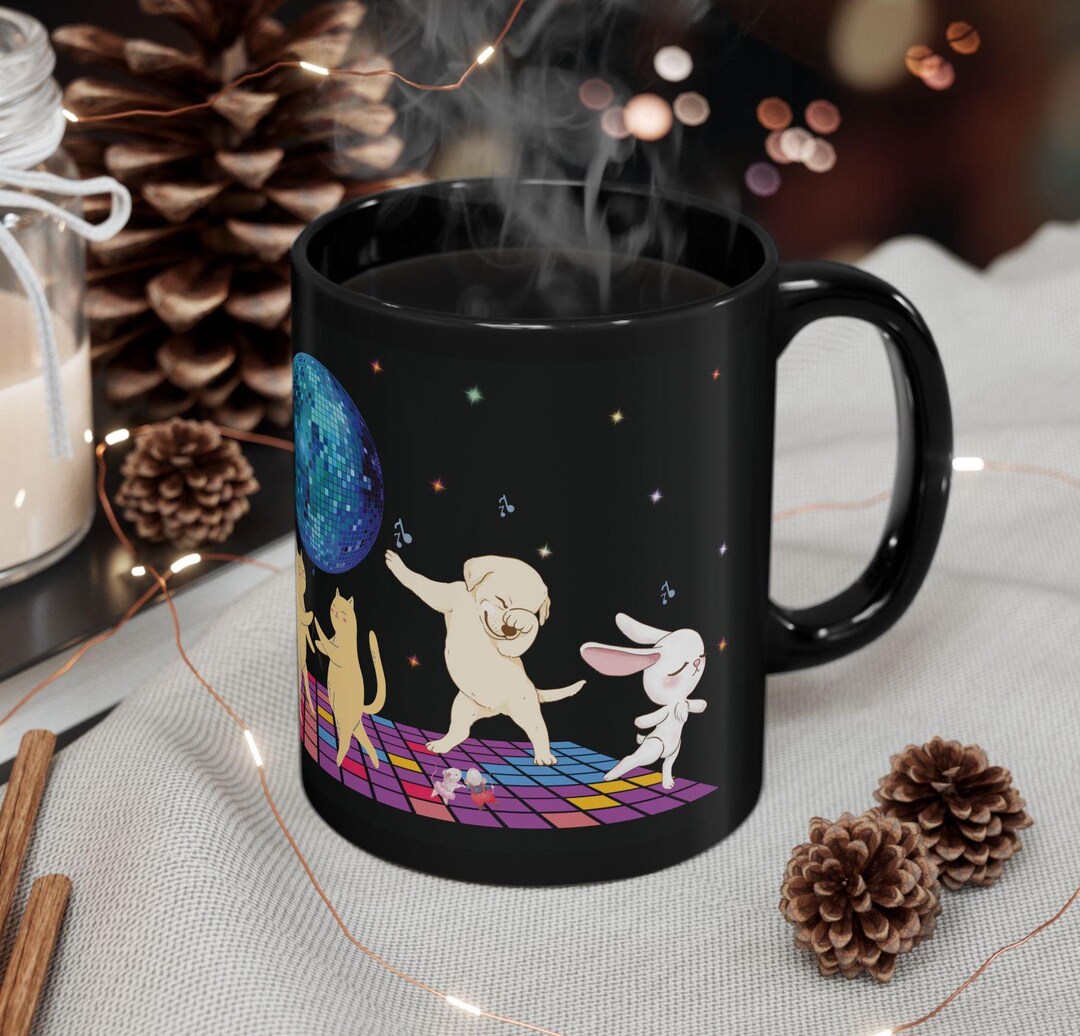 Disco Animals Coffee Mug: 70s Dance Party Mug - Etsy
