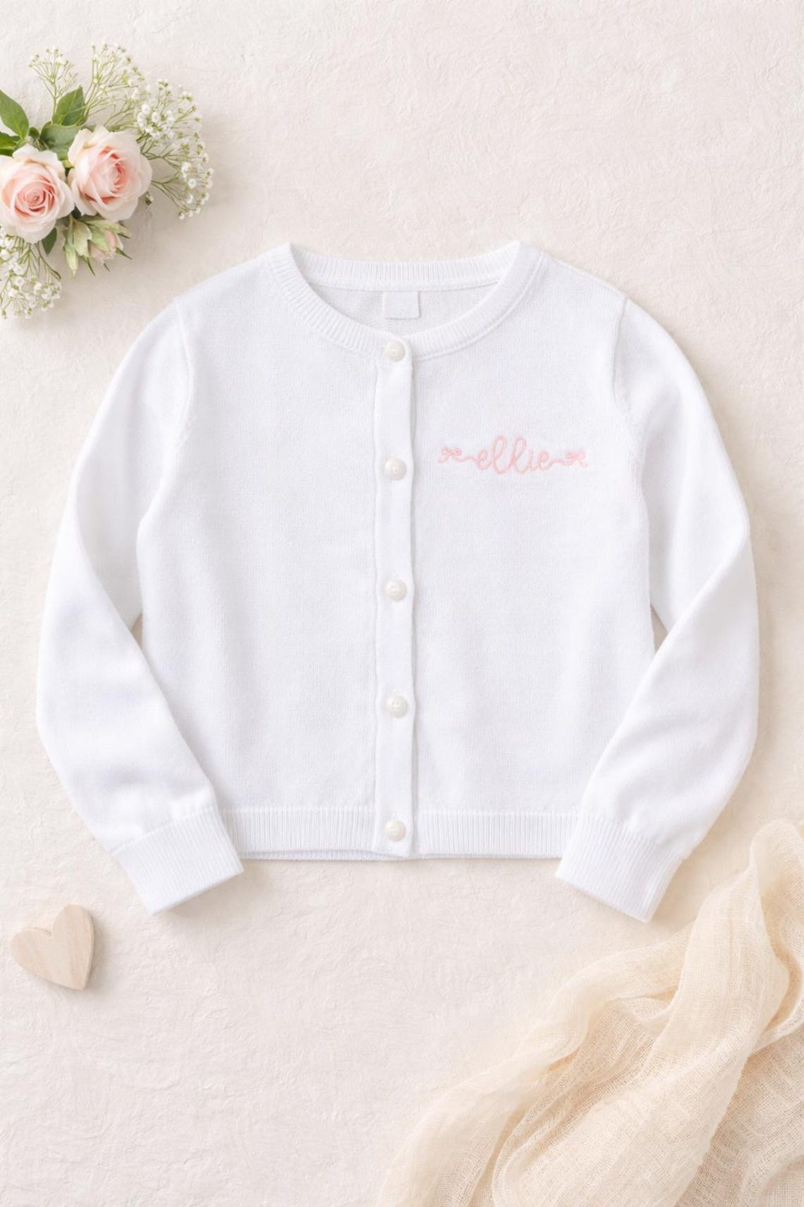 Girls Sweet Monogrammed Cardigan - Etsy