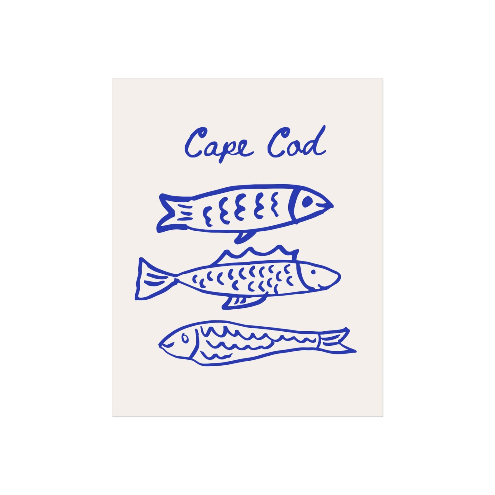 Cape Cod Fish Print - Nautical Coastal Wall Art (8x10-inch) - Etsy
